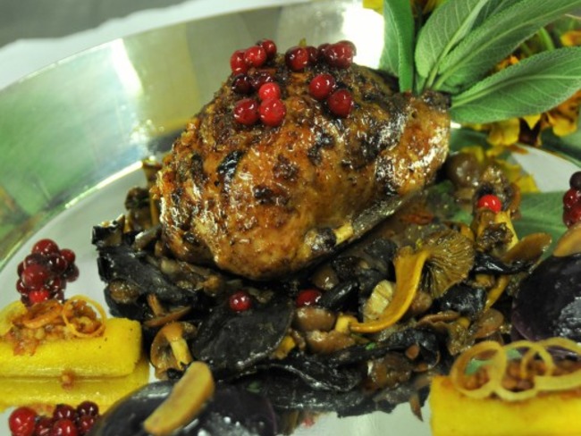 Perdreau gris rôti entier au genièvre - Recette par Stéphane Décotterd