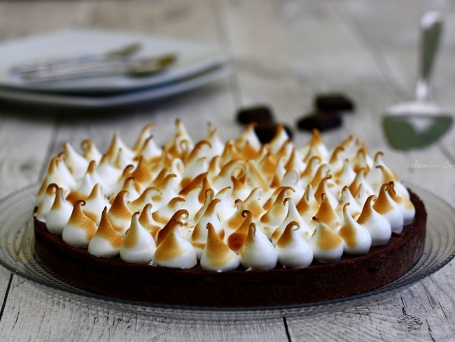 Tarte au chocolat meringuée - Recette par Amandine Cooking