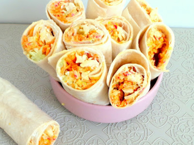 Wraps fraîcheur de crudités et poulet rôti - Recette par My Culinary ...