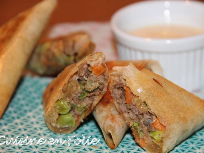 Samoussas bœuf et légumes - Recette par CUISINE EN FOLIE