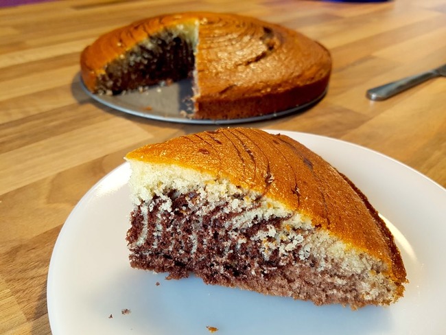 Gâteau zèbre (cake marbre chocolat) - Recette par Miss Elka