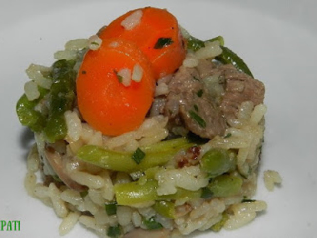 Riz au boeuf et légumes - Recette par Mamyloumich