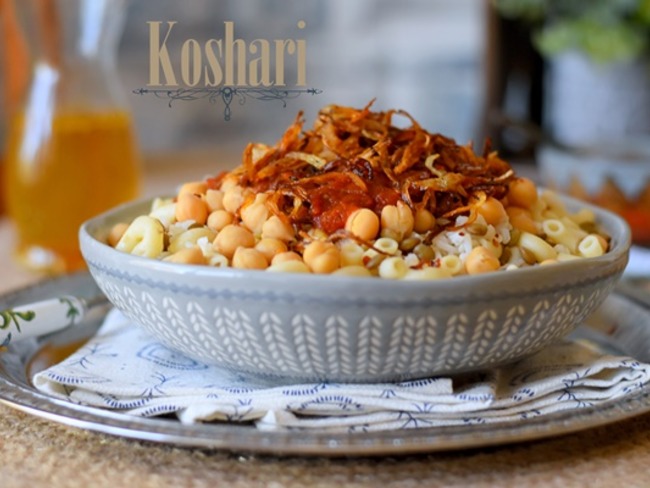 el-Koshari égyptien : riz aux lentilles et macaroni - Recette par Mes ...