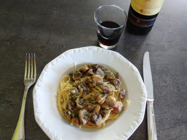 Spaghetti aux champignons - Recette par Clementine
