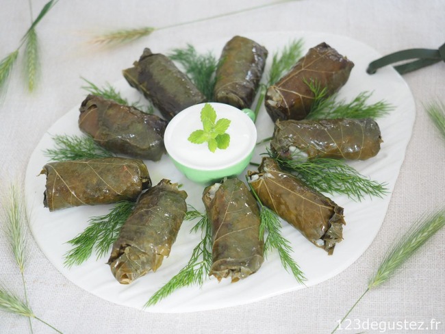 Feuilles De Vigne Farcies à La Grecque Dolmadakia Recette Par Valérie Du Blog 123dégustez
