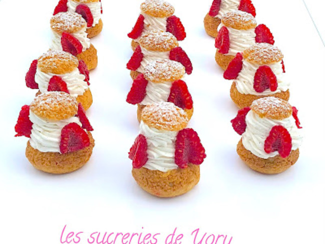 Choux Chantilly Framboises - Recette par les sucreries de Yory
