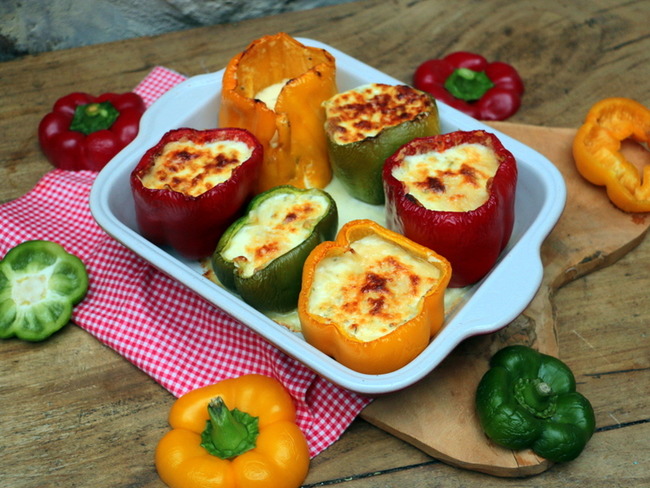 Poivrons farcis au fromage - Recette par Happy papilles