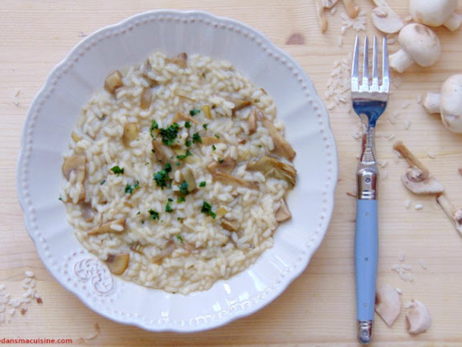 Risotto aux champignons de Paris - Recette par L'Italie dans ma cuisine