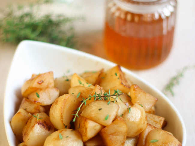 Navets caramélisés au miel et au thym - Recette par Elle mijote quelque ...