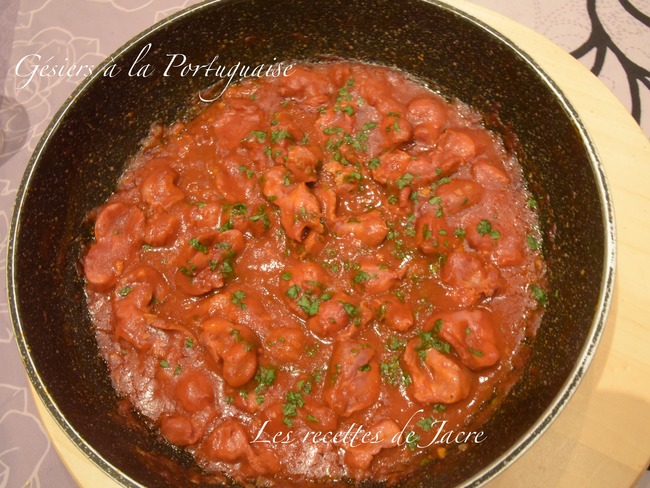 Gésiers à la Portugaise - Recette par Jacre
