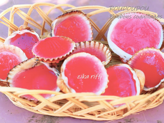 Roudoudou bonbons coquillages à la grenade - Recette par Zika