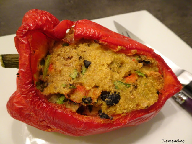 Poivrons rouges farcis - Recette par Clementine