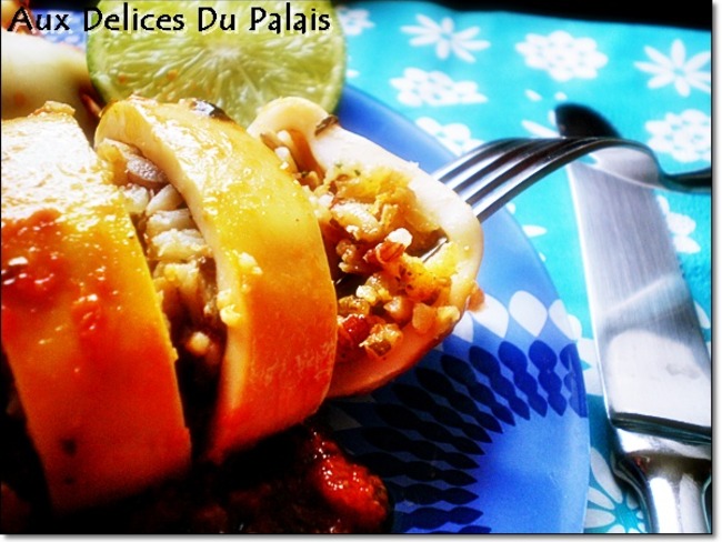 Calamars farcis au riz - Recette par auxdelicesdupalais
