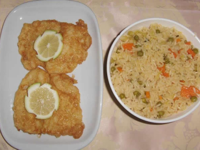 Filets de poisson avec riz printemps - Recette par Cuisine Portugaise