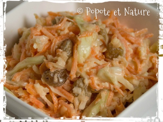 Coleslaw ou salade de chou et carottes - Recette par Popote et Nature
