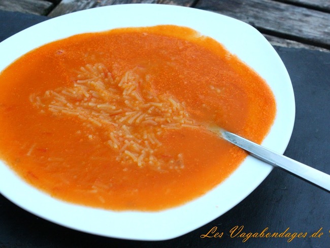 Potage de tomates au vermicelle - Recette par Les Vagabondages de Vi@ne