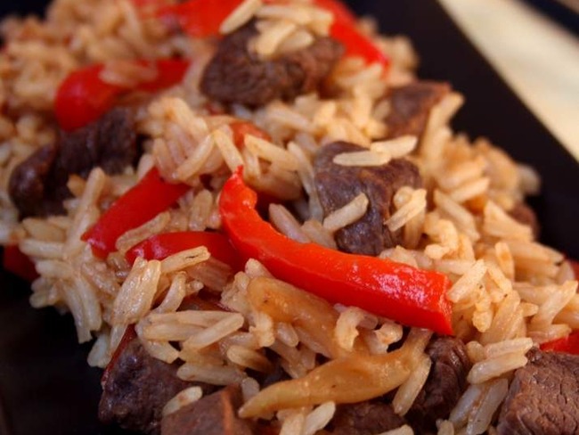 Wok de boeuf aux poivrons et riz thaï - Recette par Amandine Cooking